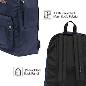 JanSport SuperBreak One School Backpack for Girls, Boys, Black - Durable, Lightweight Bookbag for Teens with 1 Main Compartment, Front Utility Pocket with Built-in Organizer - Premium Backpack