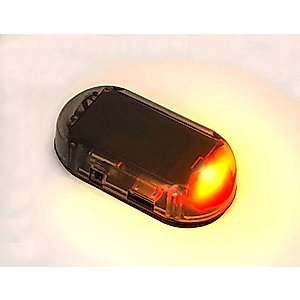 PerfecTech Car Solar Power Simulated Dummy Alarm Warning Anti-Theft LED Flashing Security Light with New USB Port（Red）