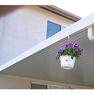 Alumahangers® Made in USA. 2"x 6" (6 Pack) -"White" powder coated steel hangers - 2" wide x 6" long - hangers designed for Lattice/pergola Alumawood patios No Screws!No Holes! No problem!