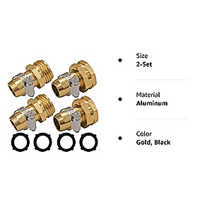 Hourleey Garden Hose Repair Connector with Clamps, Fit for 3/4" or 5/8" Garden Hose Fitting, 2 Set