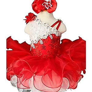 Jenniferwu G124 Infant Toddler Baby Newborn Little Girl's Pageant Party Birthday Dress RED Size 3T