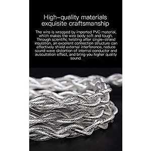 Kinboofi TRI Earphone Cable 4 Core Silver Plated Single Crystal Copper Cable, Upgraded HiFi Earphone Cable Wire Extension Cord (2.5mm Plug, C Pin)