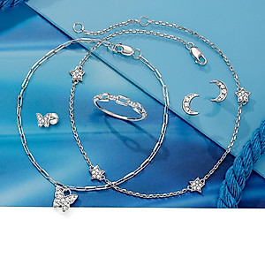 RS Pure by Ross-Simons 0.12 ct. t.w. Diamond Moon Stud Earrings in Sterling Silver