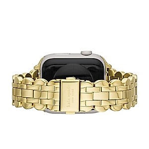 Kate Spade New York Women's Gold-tone Scallop Stainless Steel Bracelet Band for Apple Watch®, 38/40/41mm (Model: KSS0143)