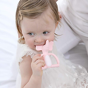 Baby Teether, Food Grade Silicone Baby Teething Toy, Infant teether chew Toy, Natural Organic, BPA Free, Multi-Texture Design Mushroom Teether, for Toddlers