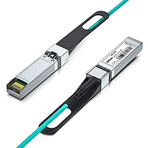 10G SFP+ AOC Cable - 10GbE SFP+ to SFP+ Active Optical Fiber Cable, OM3 MMF Direct-attach Fiber Assemblies with SFP+ connectors for Cisco SFP-10G-AOC10M, Ubiquiti UniFi, Supermicro, Mikrotik, 10-meter
