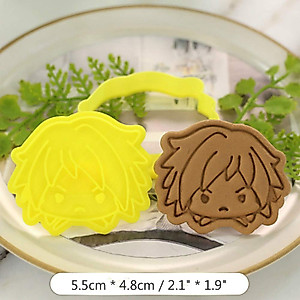 3D Anime Cookie Cutter Mold, 6 PCS Cookie Stamp and Cutter Kitchen Tool Party Cookie Mold