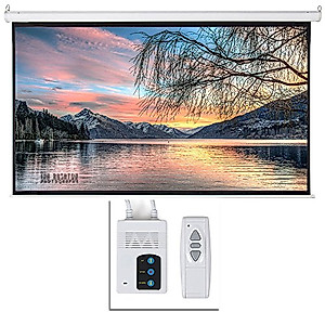 Auto Motorized Projector Screen, HD Portable Projection Screen with Remote Control, Wall/Ceiling Mounted Electric Movie Screen Wrinkle-Free, Great for Home Office Theater TV Usage (80" x 45")