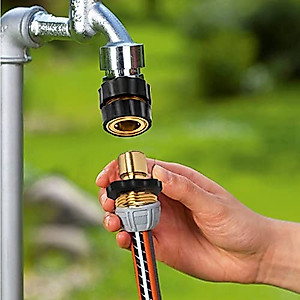 Xiny Tool 3/4 Inch Garden Hose Quick Connect, Quick Connect Garden Hose Fittings, Male and Female Water Quick Release Hose Connector (6 Pack)