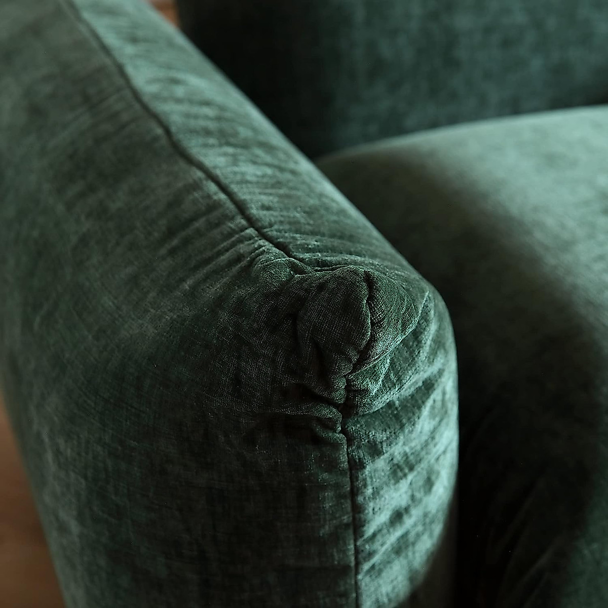 JACH Mid-Century Modern Comfy Sofa Couch with Thick Cushion, Chenille Single Accent Chair Deep Seat Couches, 50" Plush Sofas Furniture for Small Spaces Living Room Bedroom Office Apartment, Green