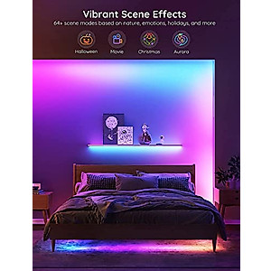 Govee RGBIC Alexa LED Strip Light 16.4ft, Smart WiFi LED Lights Work with Alexa and Google Assistant, Segmented DIY, Music Sync, Color Changing LED Strip Lights for Gaming Room, Bedroom, Cabinet, Desk