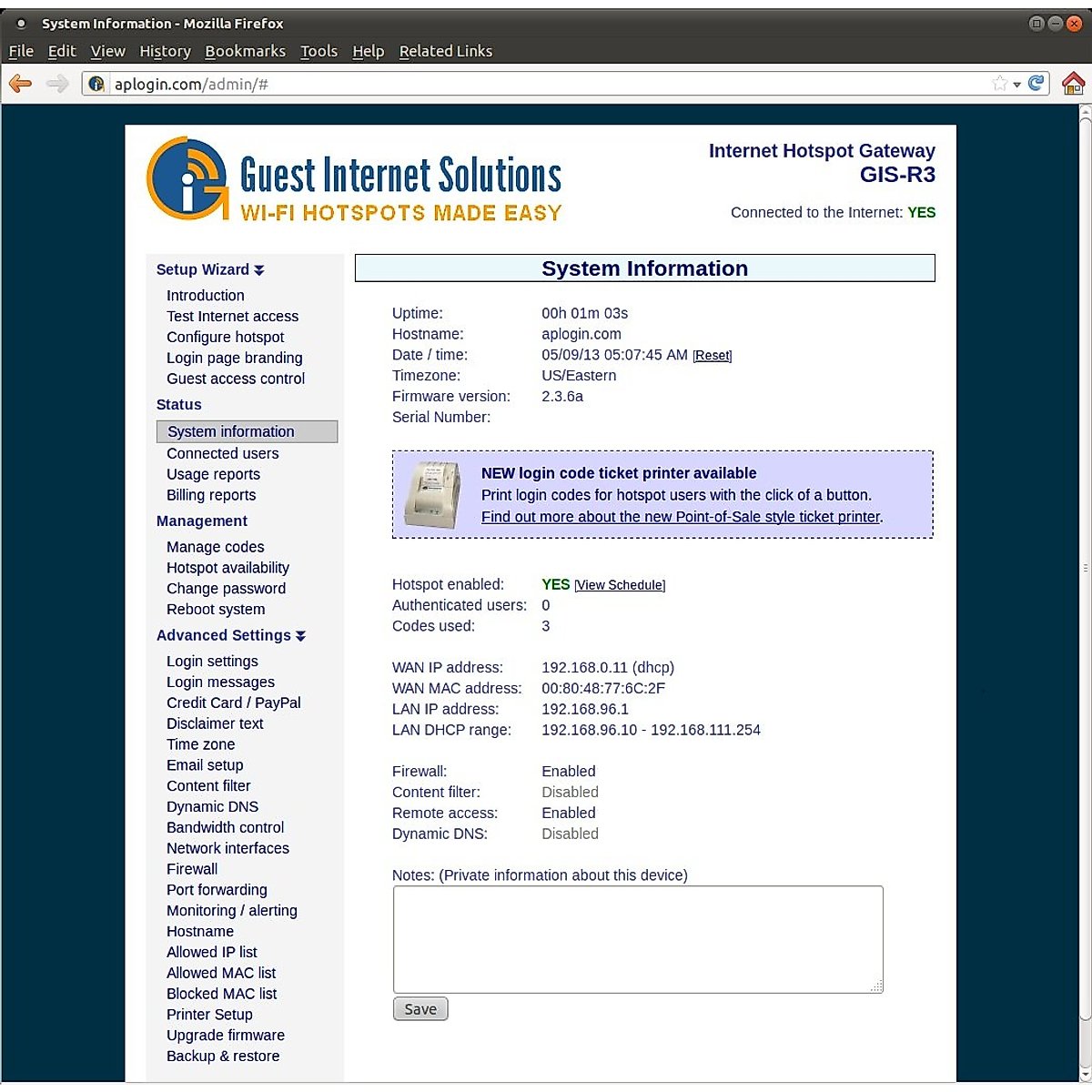 GIS-R4 Internet Gateway for Business Hotspots