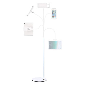 Gooseneck Tablet Stand Cell Phone Stand with Stable Base Adjustable 360 Degree Rotating Floor Stand for iPad Within 4-12.9 inches