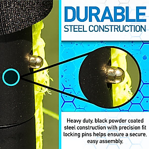 Franklin Sports Premier Steel- Folding Backyard Soccer Goal with All Weather Net - Kids Backyard Soccer Net - Easy Assembly - 6'x4' - Black