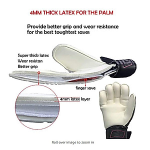 Amytrade Youth Adult Negative Cut Goalie Goalkeeper Gloves,Strong Grip for The Toughest Saves, with Finger Spines to Give Splendid Protection to Prevent Injuries (Orange, 7)