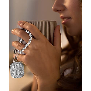 4in1 Bling AirPod 3 Case Diamonds Cover Set Kit, Luxurious Rhinestone PC for AirPods 3rd Generation Case Accessories for Women Girl w/Cute Fur Ball Pompom Keychain/Crystal Bracelet/Lobster Clasp