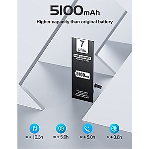 （5100mAh） Battery for iPhone 7 Plus(2022 New Version), (Model:A1661, A1784, A1785) High Capacity Than Others Replacement Battery with Complete Repair Tool Kit and Instructions .b