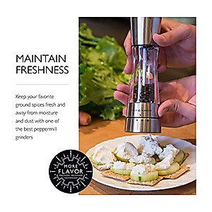COLE & MASON Derwent Pepper Grinder - Stainless Steel Mill Includes Gourmet Precision Mechanism and Premium Peppercorns
