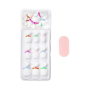 KISS imPRESS Mini Press-On Nails Manicure for Kids - 'French Pop' - Beginner Nail Art Set with Nail File & 20 Fake Nails