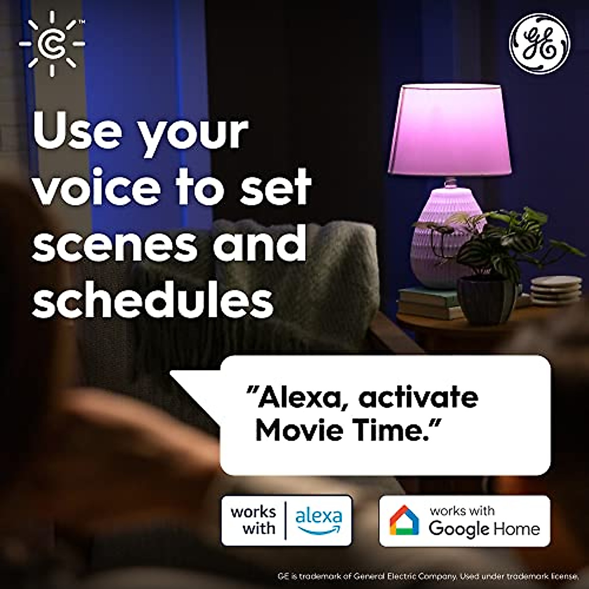 GE CYNC Smart LED Light Bulbs, Color Changing, Bluetooth and Wi-Fi, Works with Alexa and Google Home, ST19 Edison Style Light Bulbs (2 Pack)