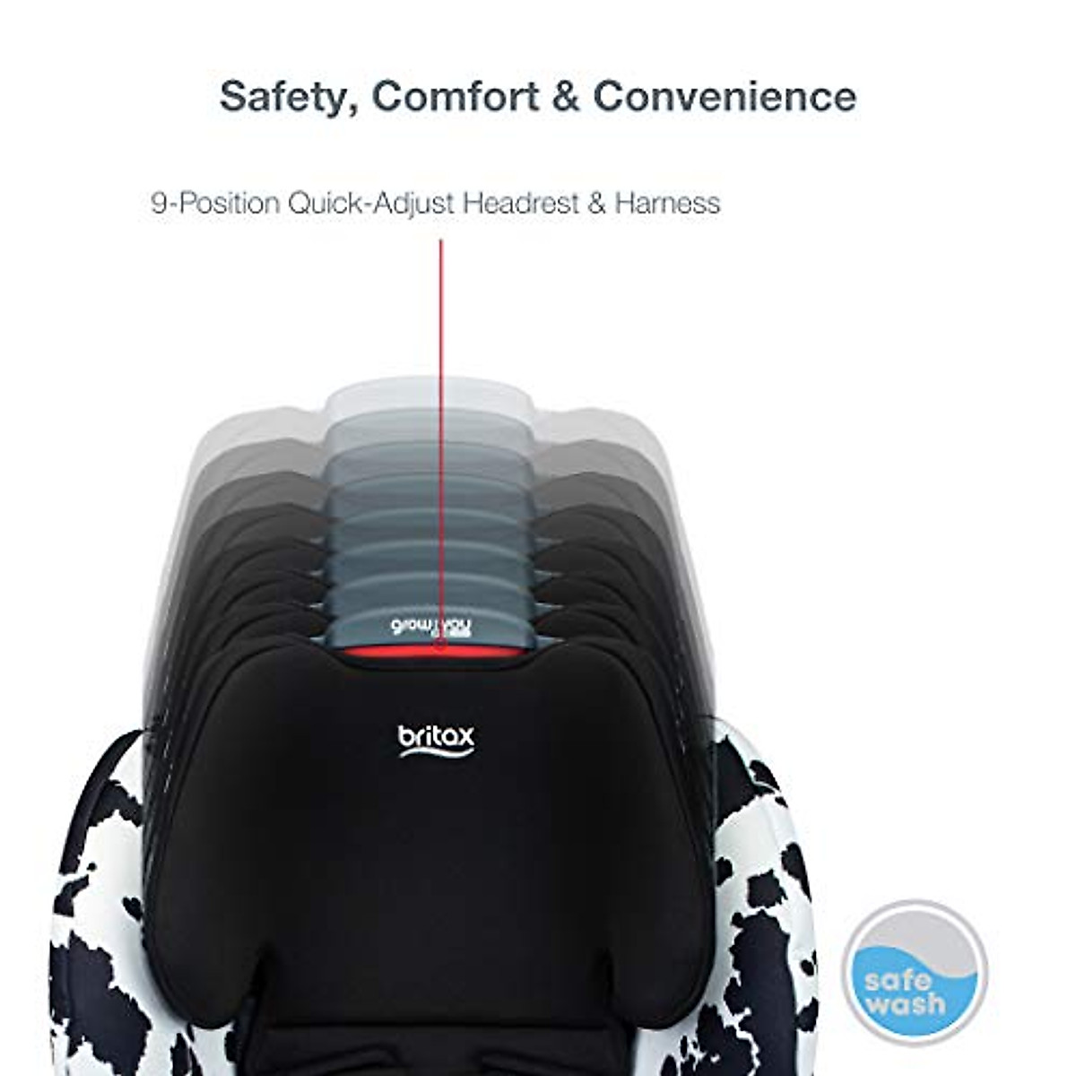 Britax Grow with You ClickTight Harness to Booster Car Seat, Cowmooflage 2.0 SafeWash