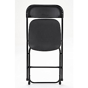 ZOWN Commercial 300 lb. Use Rate Heavy Duty, Injection Mold Banquet Folding Chair with Comfortable Contoured Back, Black, 8 Pack