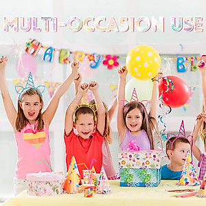 Zddaoole 24 Pcs Unicorn Headbands Unicorn Birthday Party Favors,Plastic Hairbands for Girls,Headware Accessories for Party Supplies Gift,Teens Toddlers Children