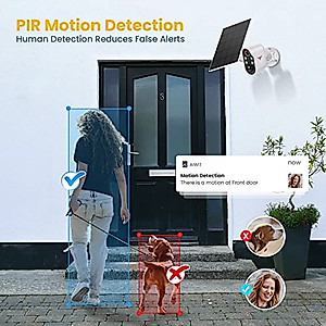 EKEN Solar Security Camera Wireless 1080P Surveillance Outdoor WiFi Bullet cam with 4 Spotlights, Color Night Vision, 2-Way Audio, PIR Motion Detection, Cloud Storage, Smart AI Human Detection