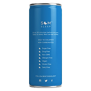 Som Sleep, The Original Sleep Support Formula w/Melatonin, Magnesium, Vitamin B6, L-Theanine & GABA – Vegan, Functional Nighttime Drink – Sleep Aid Supplement – Zero Sugar Berry, 8.1 Fl Oz, 12-Pack