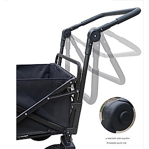 Suuim Garden Wagon Folding Wagon Utility Wagon Foldable Garden Trolley Wagon Heavy Duty Garden Cart with 4 Wheels Beach Wagon Pull Wagon Truck Collapsible W