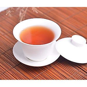Liang baobao Gaiwan 2 Sets White Porcelain Teacups 110ml Tureen Sancai Cover Saucer for Loose tea Espresso