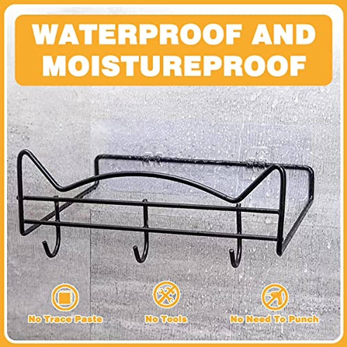 SHANZHUU 4 PACK Shower Caddy Adhesive Sticker Hooks, Corner Shower Caddy Adhesive Replacement, Super Strong Shower Adhesive Hooks for Bathroom Shelf Basket Soap Dish and Kitchen Accessories