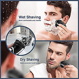 Men Electric Razor, ROAMAN Rechargeable Corded and Cordless Electric Shaver for Men with Pop-up Trimmer, Wet Dry IPX7 Waterproof LED Display 100-240v