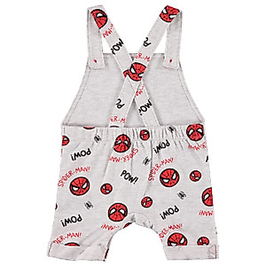 Spiderman Baby Boys Newborn Infant Shortall Romper and T-Shirt Gift Set - Marvel Avengers Baby Boy Clothes (Red/Grey/Black, 24 Months)