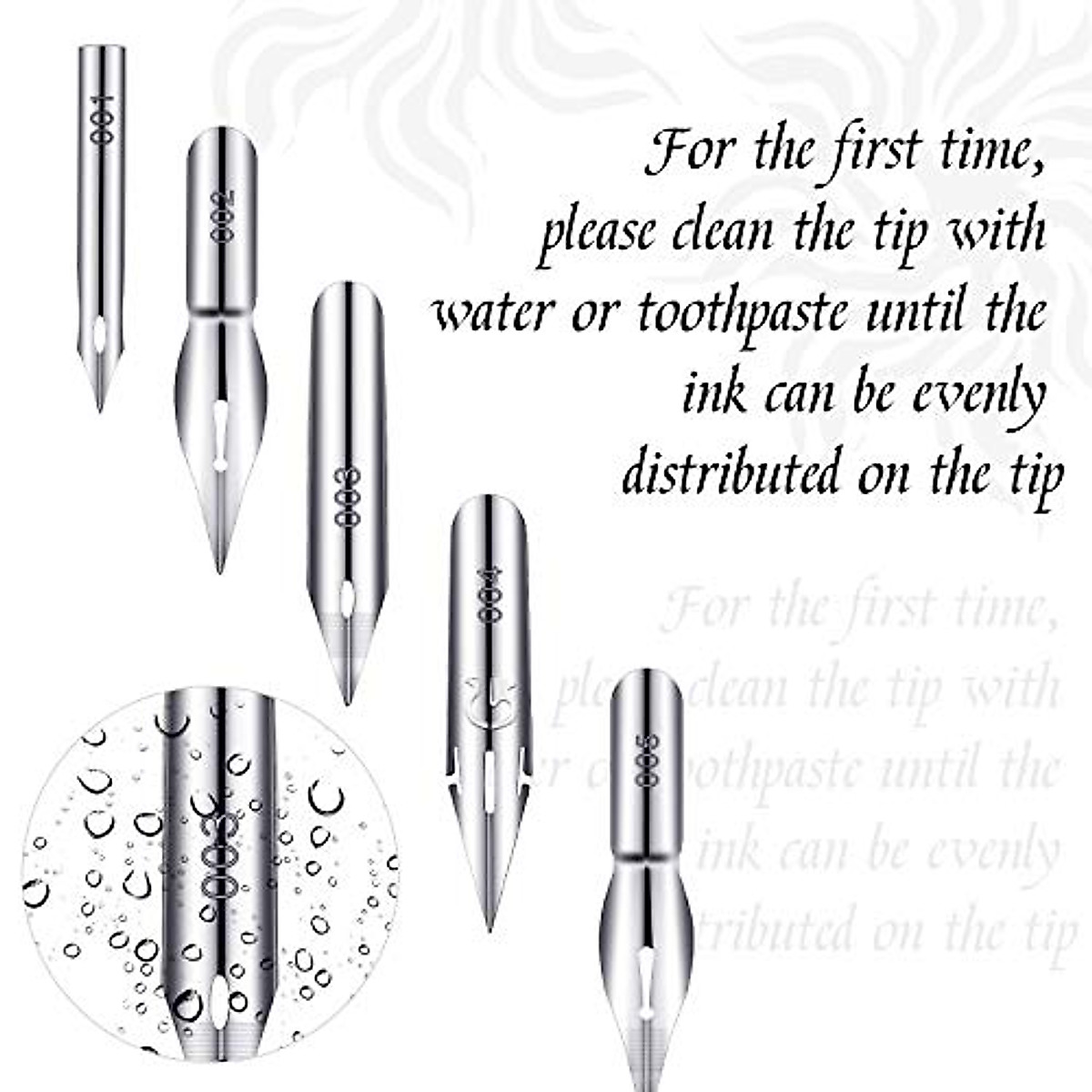 11 Pieces Comic Pen Nib Set, G-Pen Ink Nib Stainless Steel Drawing Comic Pen Nib Calligraphy Nibs with Wooden Comic Pen Nib Holder for Writing, Painting, Signing(White)