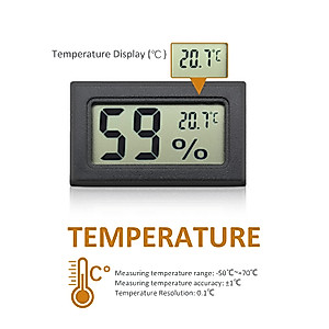 8PCS Mini LCD Digital Thermo-Hygrometer Thermometer, diymore Humidity Temperature Tester Embedded Mini Hygrometer Indoor Room with Batteries(Only ℃ Display)