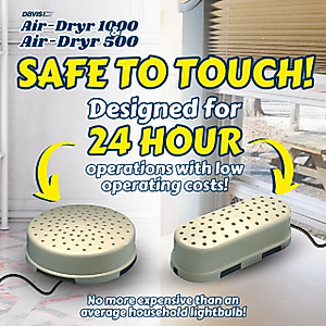 Davis Air-Dryr 500 & 1000 2 Pack Bundle - Quiet Room Dehumidifier for Moisture Problems and Wet Air Solution - Boat Dehumidifier - Portable Dehumidifier for RV, Camper, Bathroom, Bedroom and More