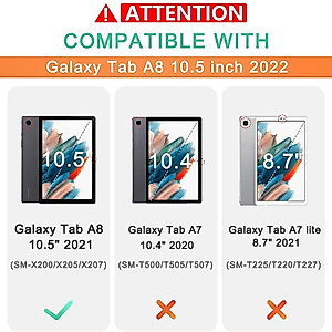 stmedazm Case for Samsung Galaxy Tab A8 10.5 Inch 2022 Tablet [SM-X200/X205/X207], Slim PU Leather Case, Adjustable Stand with Auto Wake/Sleep - Cute Cat Face Smile Meow