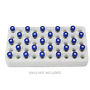 Polar Whale 2 Centrifuge Vial Organizers White Foam Storage Rack Stand Transport Holds 50 Vials Each 100 Total Fits up to 12mm 2ml Diameter Tubes