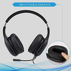Konnek Stein Wired Headset Office with Microphone, Headphone Over-Ear Adjustable Headband Comfortable Ear Cushion Work on Computer PC Mac Laptop