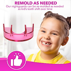 CustMbite Night Guard for Kids, Custom Fit Kids Mouth Guard for Teeth Grinding, Clenching, and Bruxism - Pink, 2 Pack