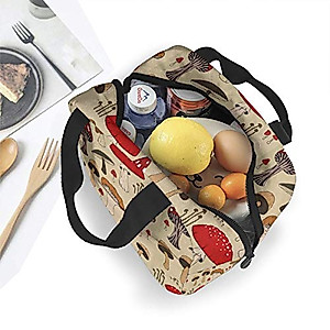 The Various Mushroom Art Lunch Bag For Women Girls Kids Insulated Picnic Pouch Thermal Cooler Tote Bento Large Meal Prep Cute Bag Big Leakproof Soft Bags For Lunch Box, Camping, Travel, Fishing