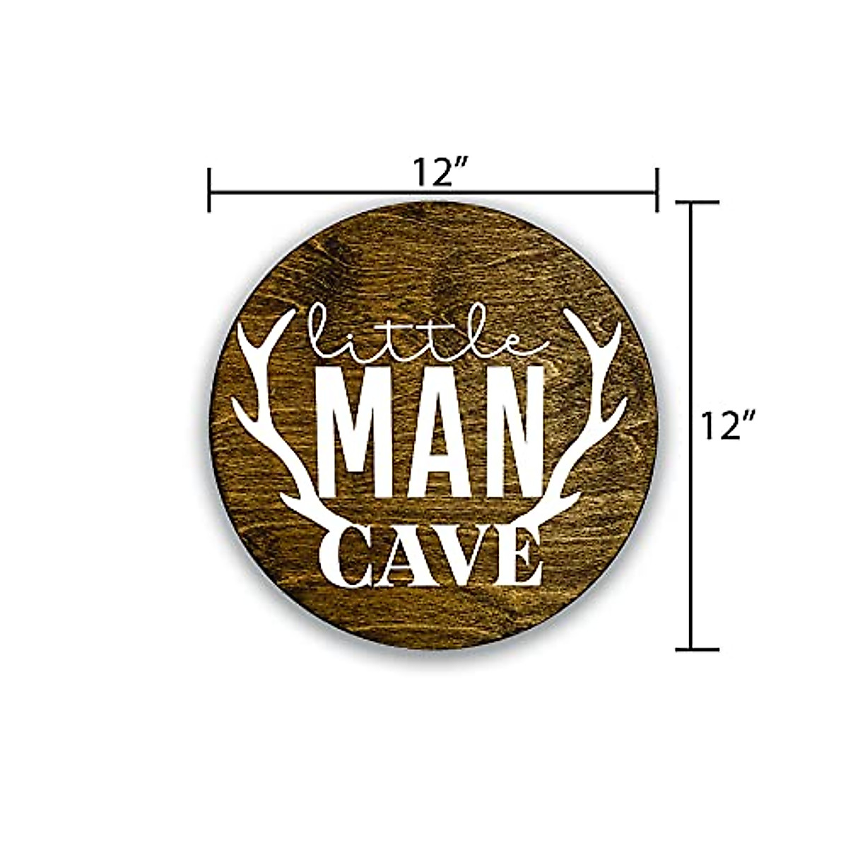 Little Man Cave, 12" Wood Wall Sign for Nursery, Bedroom, Living Room, Rustic Home Decor, Crib Decorations, Woodland Aesthetic, Gift for Newborn Boys, New Mom, Handmade, Hickory Hollow Designs