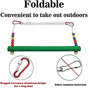 Huders Chicken Toys Chicken Swing and Chicken Bird Xylophone Toy - Wood Stand for Hens Handmade Chicken Coop Swing Ladder Toys Vegetable Hanging Feeder for Chicken