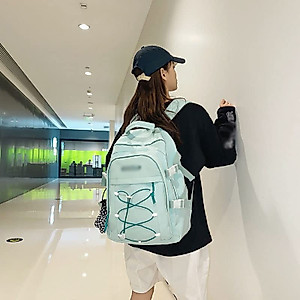 DINGZZ Large Capacity Drawstring Backpack Multi-Pocket Waterproof Nylon Book Bag College Girl Backpack (Color : Black, Size : 35 * 15.5 * 44CM)