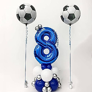 6 Pack Giant 22 Inch Soccer Foil Balloons 4D Sephere Mylar Football Balloons Helium Metallic Balloons for Birthday Party Sports Themed World Cup Party Decorations