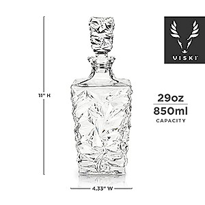 Viski Prism Whiskey Decanter, Lead-Free Crystal Liquor Carafe, Stylish Barware, Set of 1, 850 ml