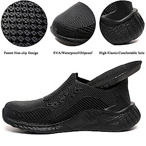 lozoye Professional Chef Clogs for Men Non Slip Oil Water Resistant Food Service Work Sneakers Comfort Casual Shoes (Numeric_10) Black