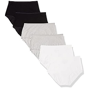 Amazon Essentials Women's Cotton High Waisted Underwear (Available in Plus Size), Pack of 6, Neutral, XX-Large