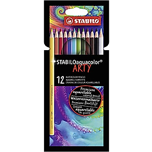 Stabilo Aquacolor ARTY Watercolour Colouring Pencils Pack of 12